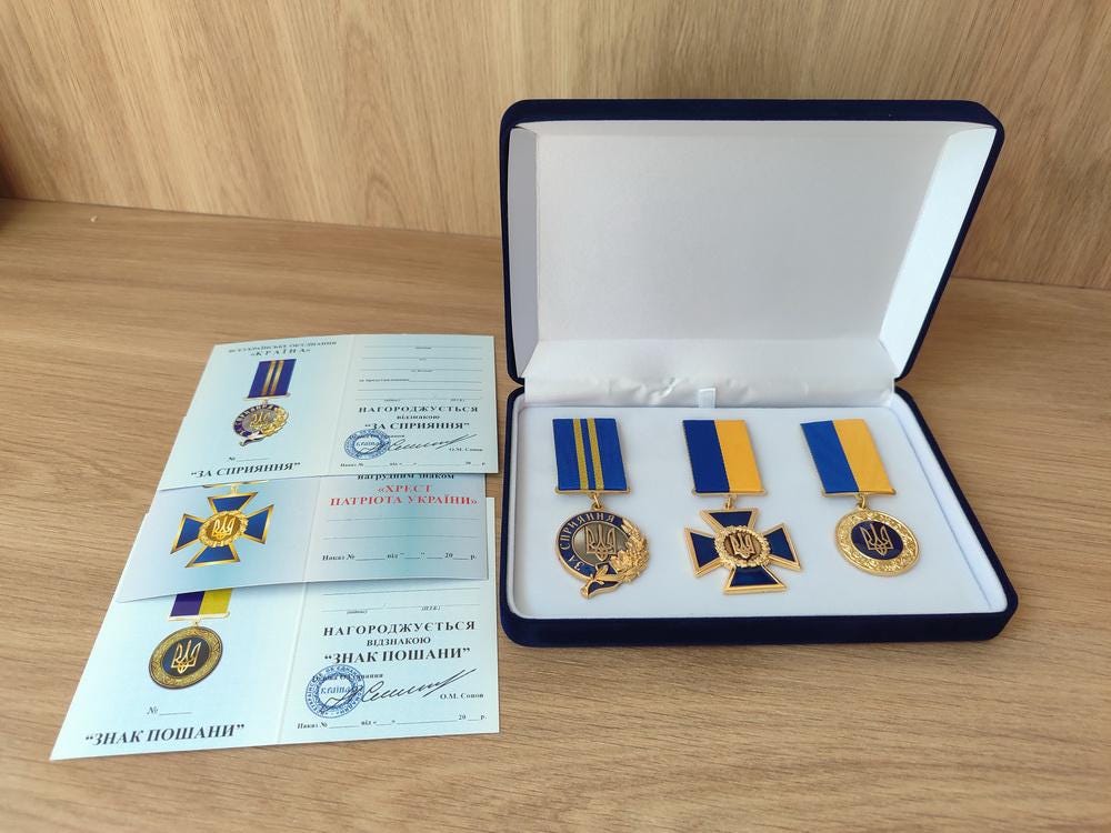3 Unique Ukrainian Award Medals "for Assistance, Patriot of Ukraine ...