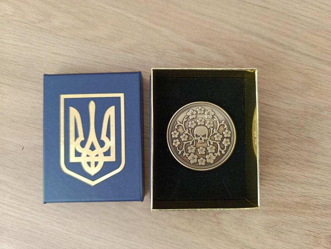 Unique Ukrainian Military Challenge Coin CHOICE COIN in Trident Box ...