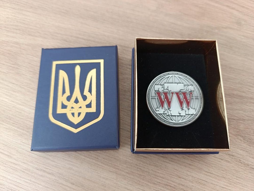 Unique Ukrainian Military Challenge Coin WW III in Trident Box - Glory ...