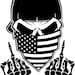 American Skull Flag Mask Middle Fingers Vinyl Decal\ Saddlebags Sticker ...