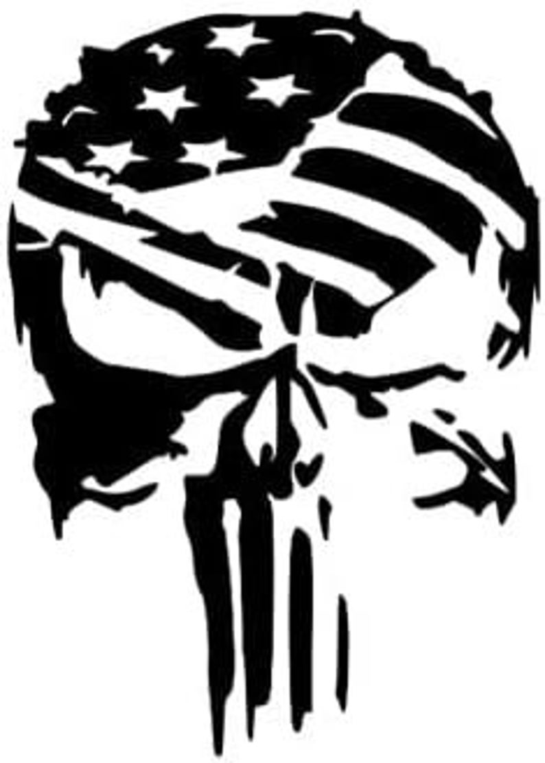 American Flag Punisher Skull Vinyl Decal Saddlebags Decal Sticker 8