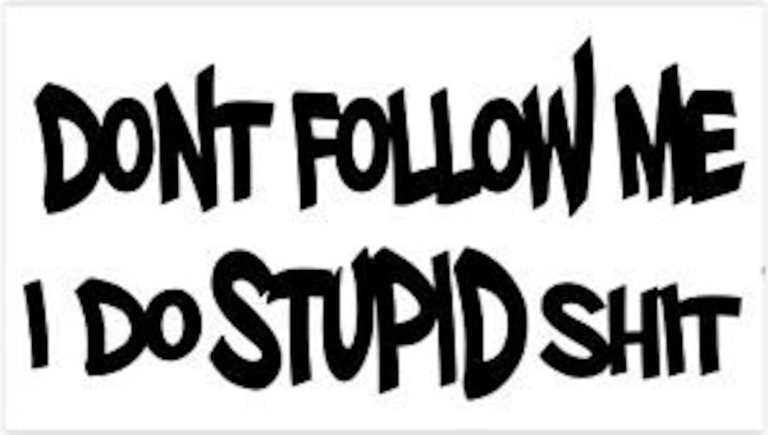 Dont Follow Me I Do Stupid Shit| Jeep Truck Car| Permanent Vinyl Decal ...