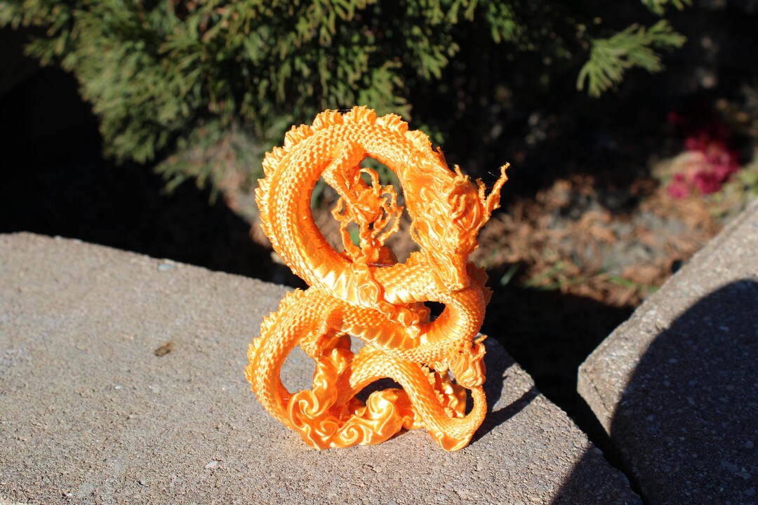 Elegant 3D Printed Chinese Cloud Dragon Figurine Stunning Home Decor ...