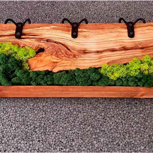 Made to Order Moss & Olive Wood Coat Rack Wall Mount , Wood Coat Hanger ...