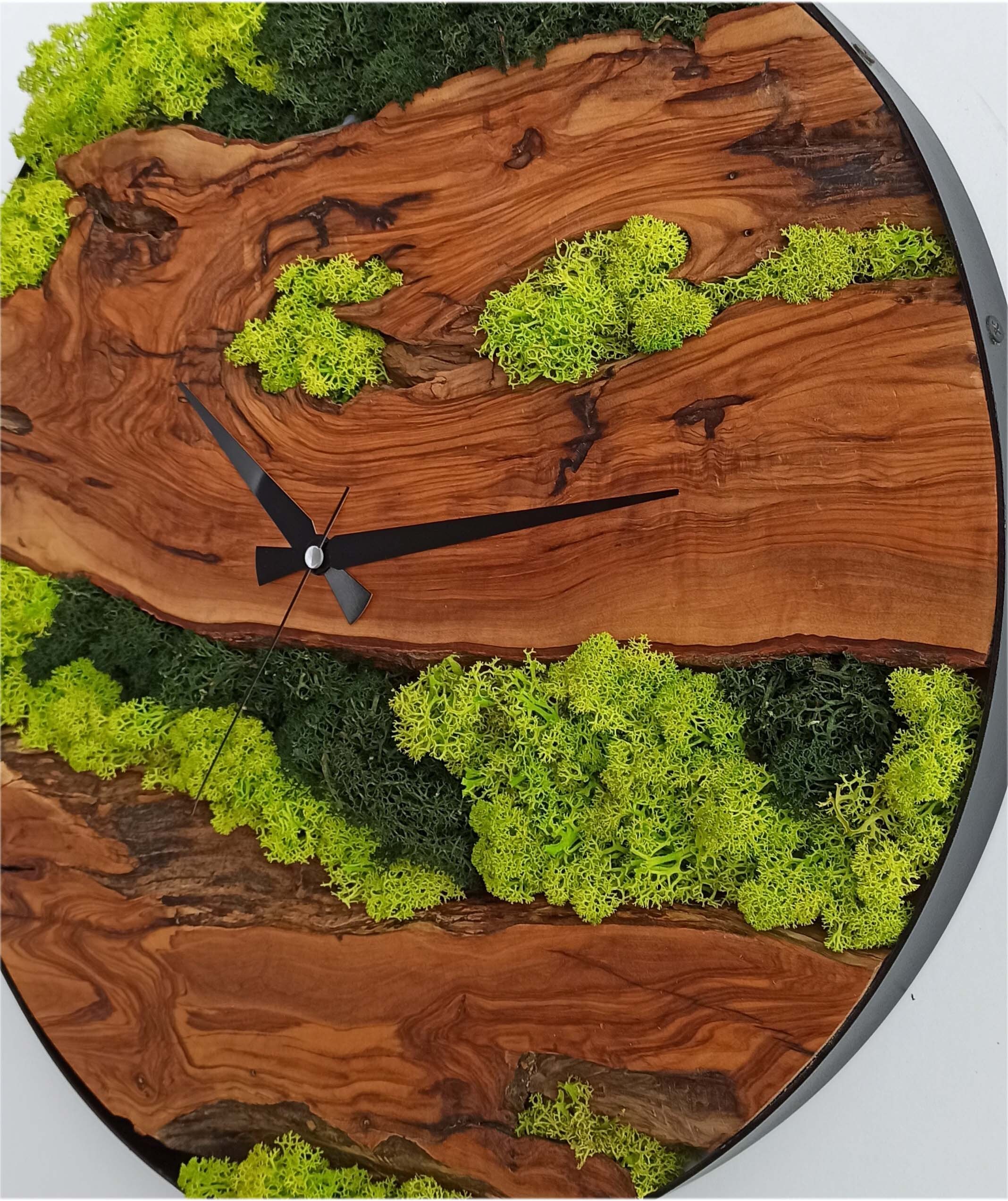 Made to Order Unique Wall Clock, Moss Wall Art, Moss Wall Clock, Wood ...