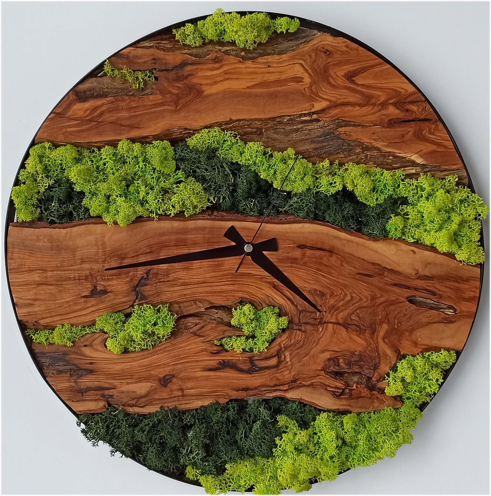 Made to Order Unique Wall Clock, Moss Wall Art, Moss Wall Clock, Wood ...