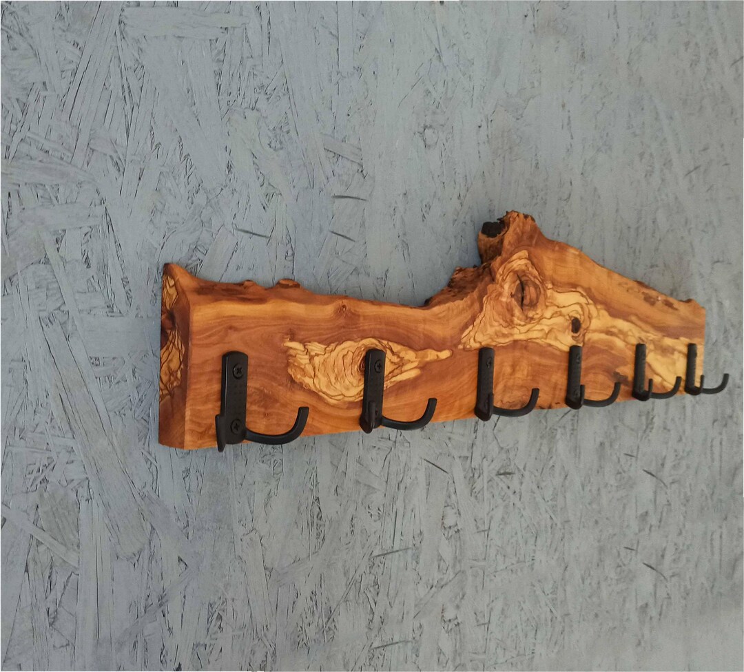 Handcrafted Wooden Coat Rack for Wall - Rustic Entryway Organizer, Wood ...