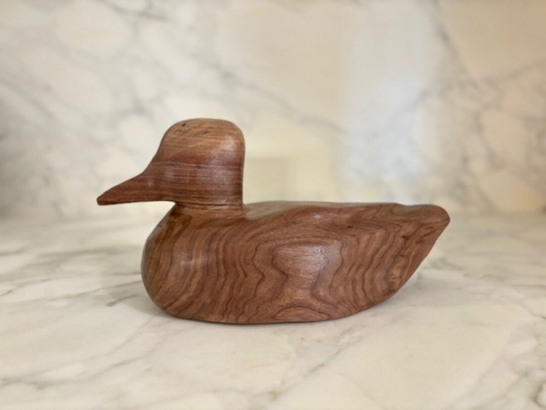 Decorative Carved Wooden Duck - Etsy