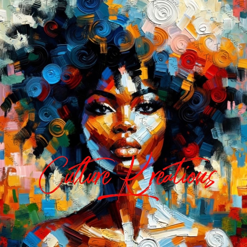 Abstract African Women Portrait Painting, Digital Art Print, Digital ...