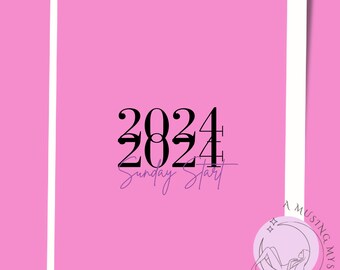 Cute Printable Calendar 2024, Monthly Planner 2024, Daily 2024 Digital ...