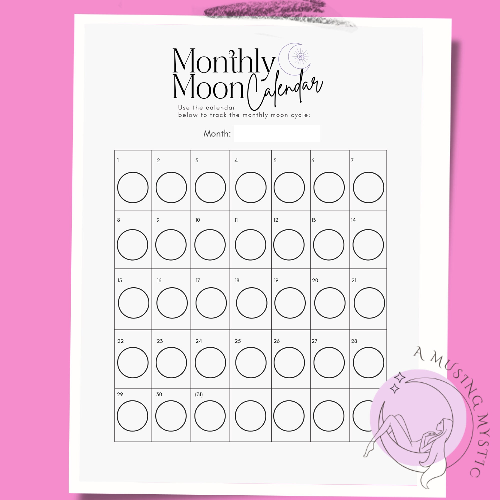 Lunar Cycle Workbook - Etsy