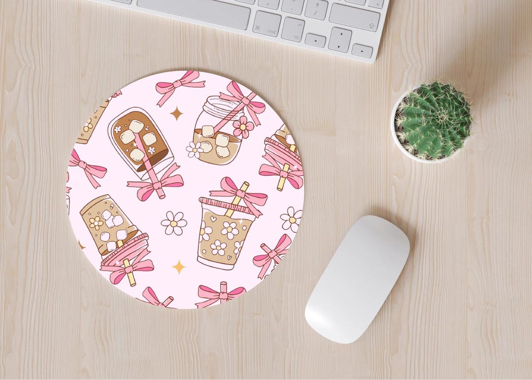 Iced Coffee Round Mouse Pad - Etsy