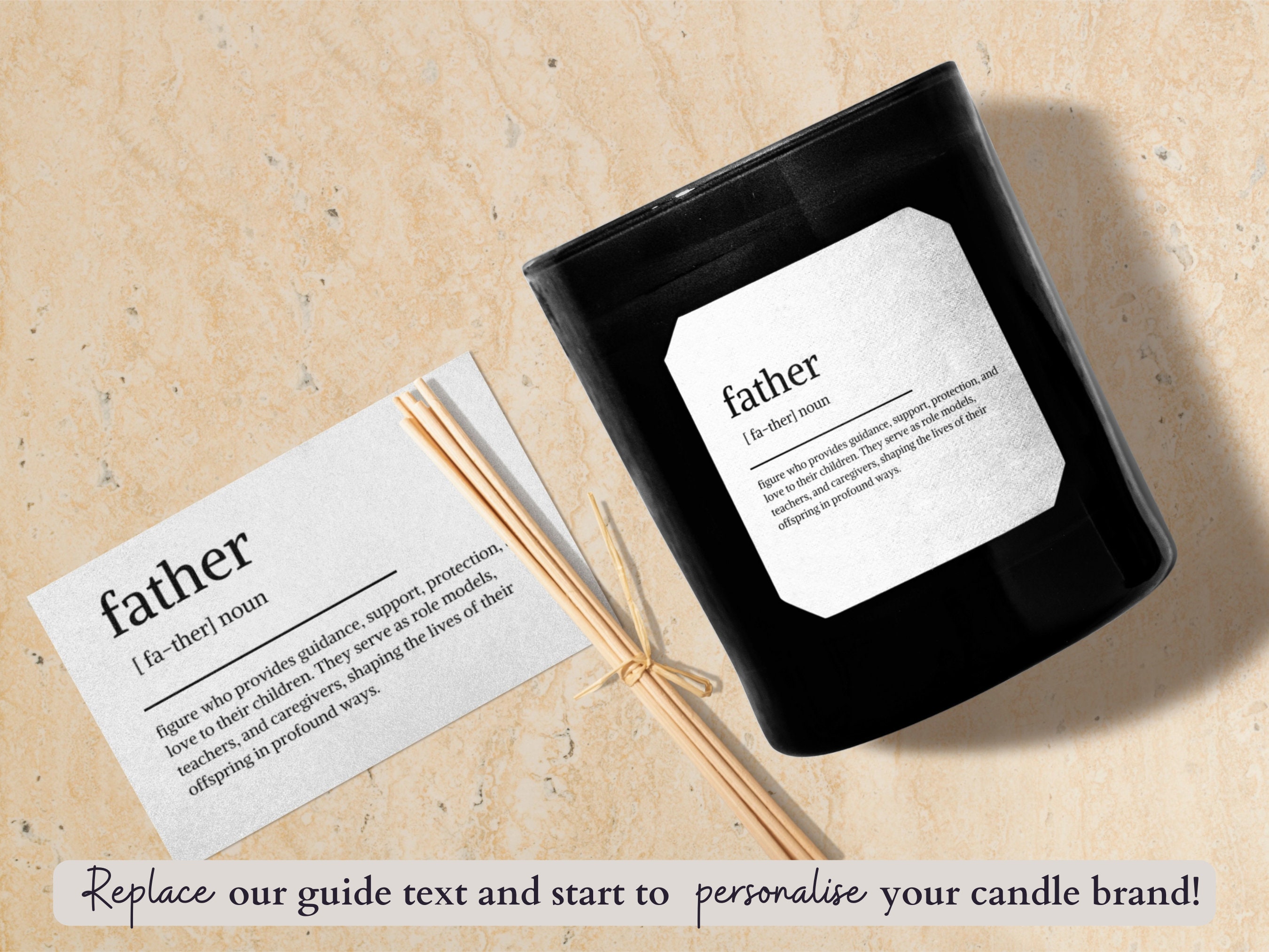 Fathers Day Candle Label Template Canva, Candle Customizable Canva ...