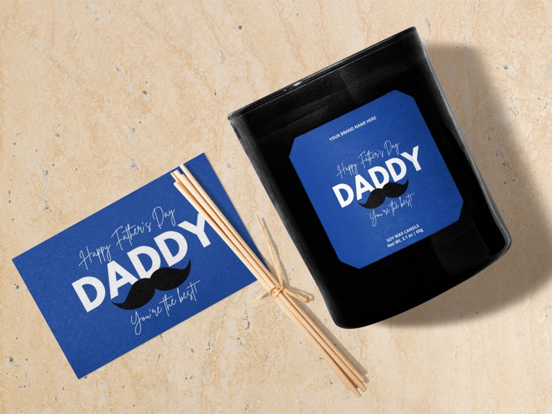 Fathers Day Candle Label Template Canva, Candle Customizable Canva ...