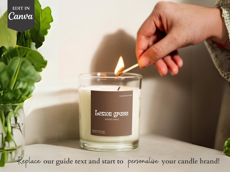 Retro Candle Labels Candle Minimalist Template Custom Product Label ...