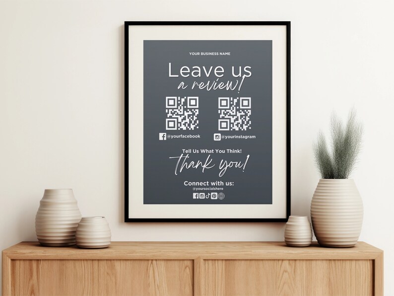 Leave Us a Review Template QR Code, Printable Facebook & Instagram ...