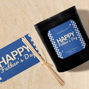 Father's Day Candle Label Template, Editable Candle Tin Label Design ...