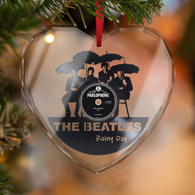 The Beatles Vinyl Record Rainy Day Ornament | Music Gift | Beatles Gift ...