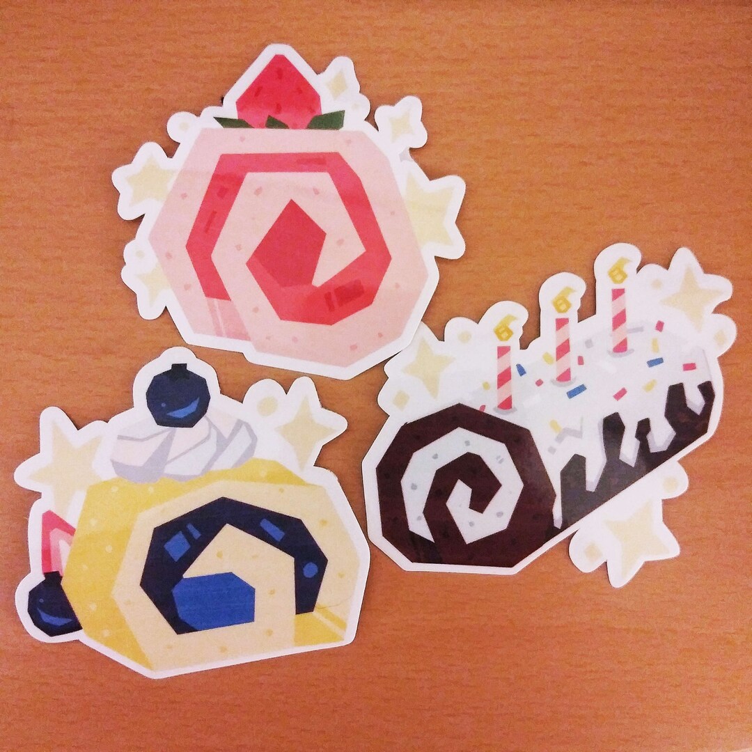 Kawaii Roll Cake Cute Food Sticker - Etsy