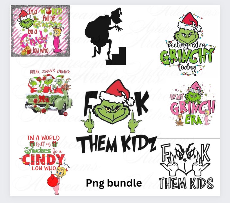 Christmas Grinch Png Bundle - Etsy
