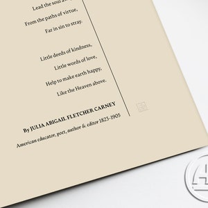 Little Things Poem Printable - Julia Carney Poetry, Life Quote Gift ...