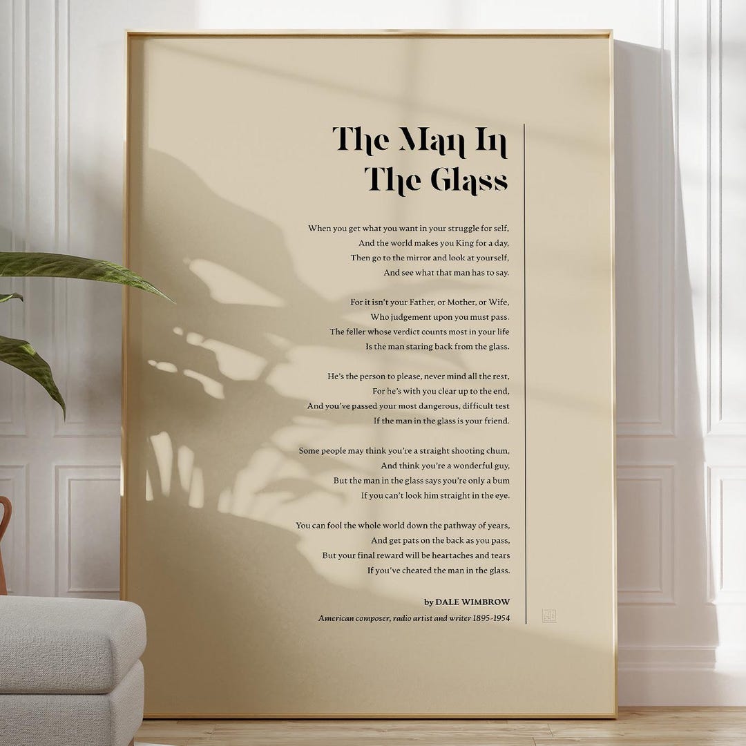 Man in the Glass Print File | Famous Poem | Dale Wimbrow | Personal ...