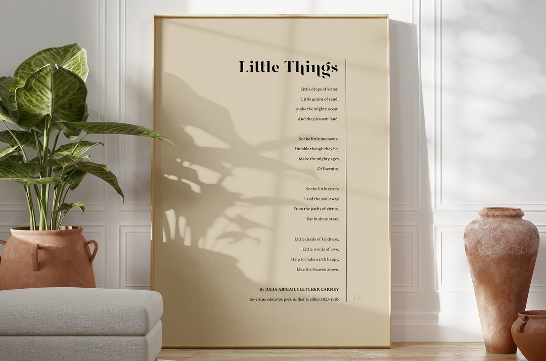 Little Things Poem Printable Poetry by Julia Carney Poem About the ...