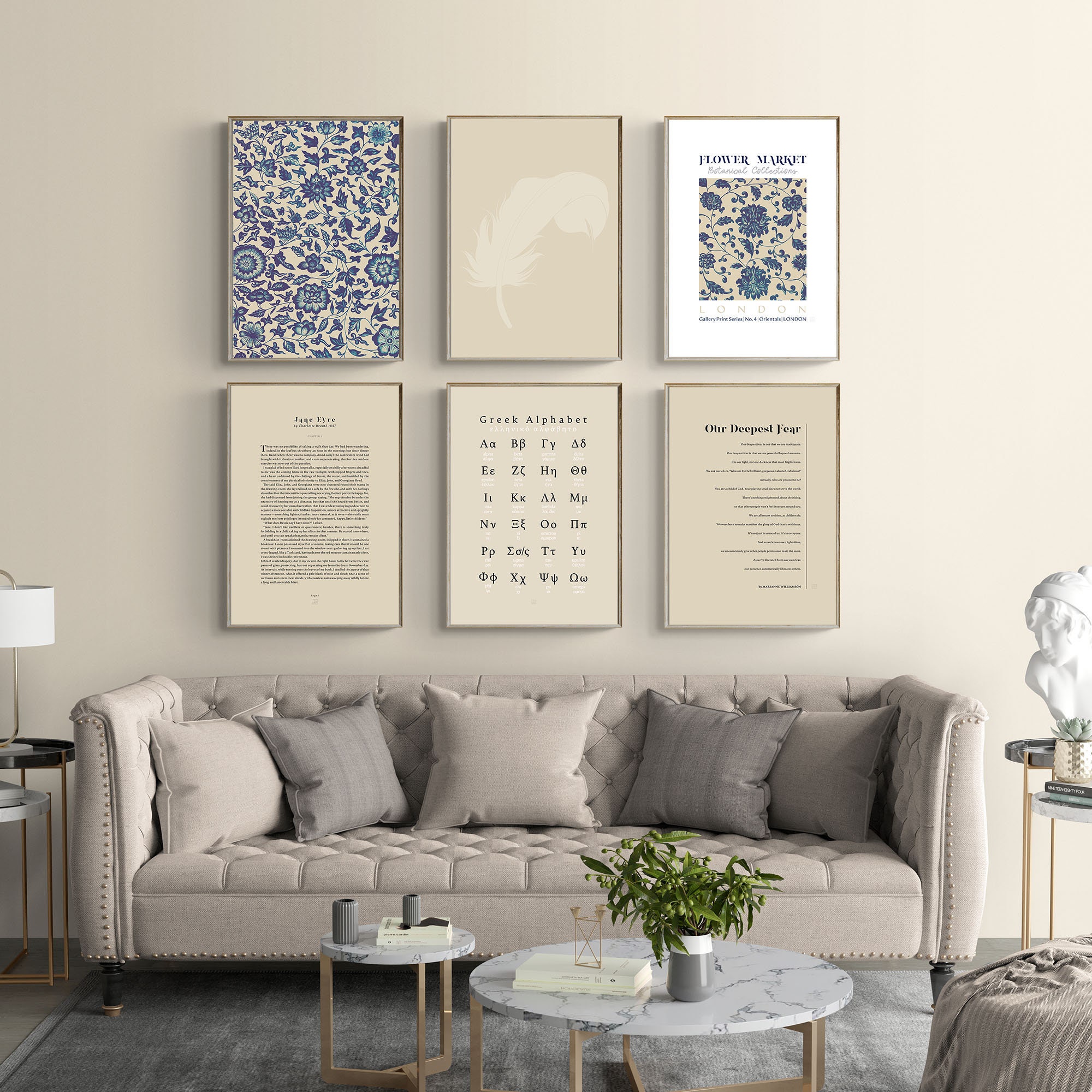 Modern Hi Typography Wall Art Print for Stylish Home Decor Chic House ...