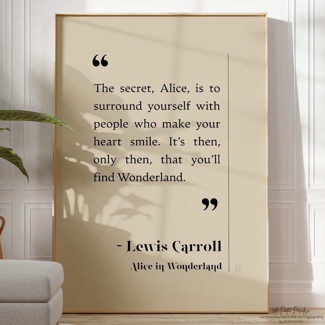 The Secret Alice in Wonderland Quote Printable | Funny Quirky Saying ...