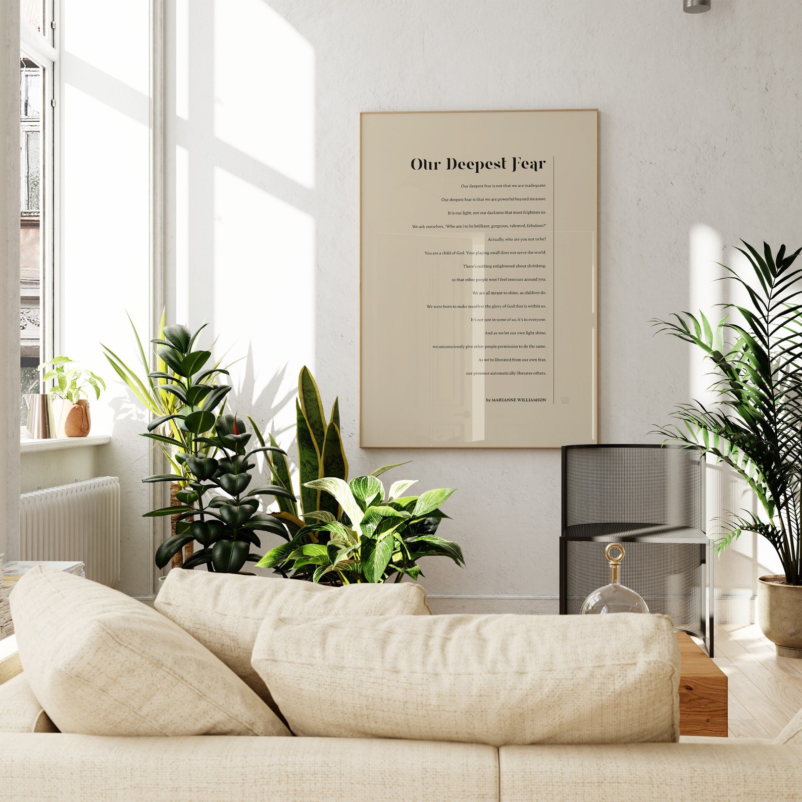 Deepest Fear Poem Printable - Marianne Williamson - Inspirational Wall ...