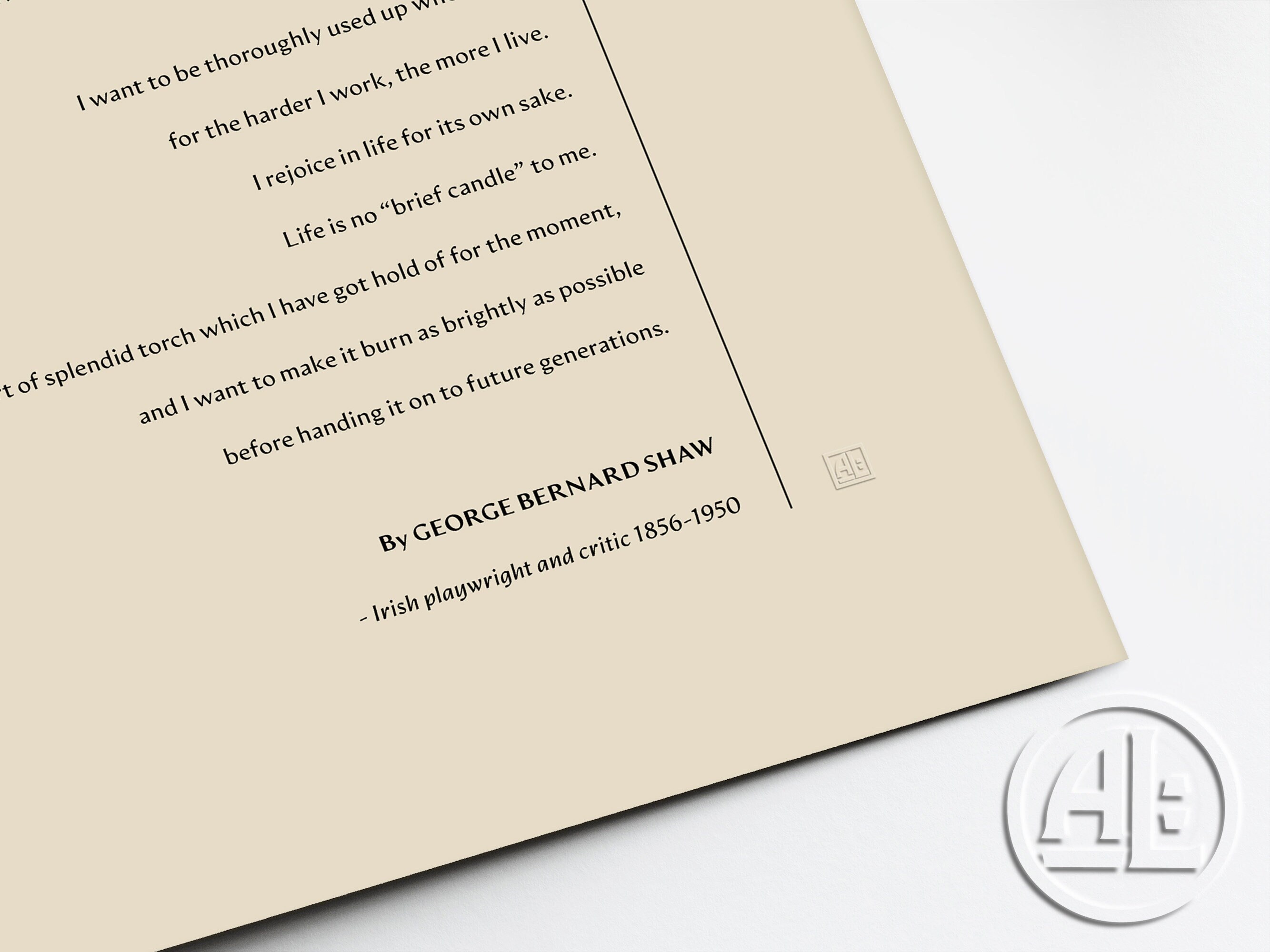 George Bernard Shaw Poem Printable - Inspirational Quote Wall Art, A ...