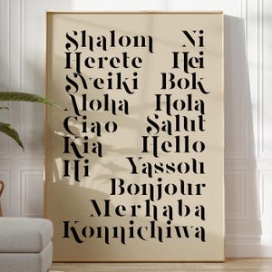 HELLO Printable From Around the World Different Languages Typography ...