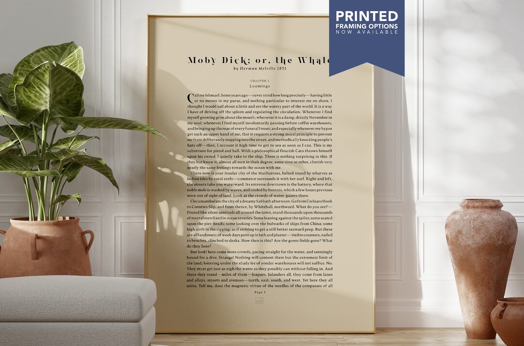 Moby Dick Herman Melville Poster Art | Classic Literature Book Lover ...
