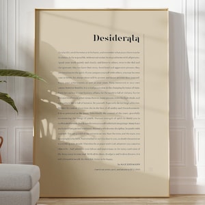 Desiderata Printable | Graduation Gift | Housewarming Poster Print ...