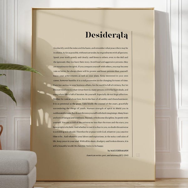 Desiderata Printable - Etsy