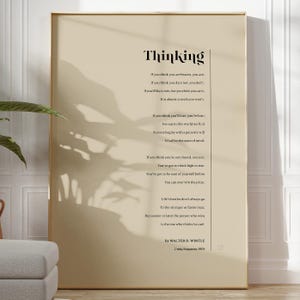 Thinking Poem Printable Print File | Encouraging Words | Self ...