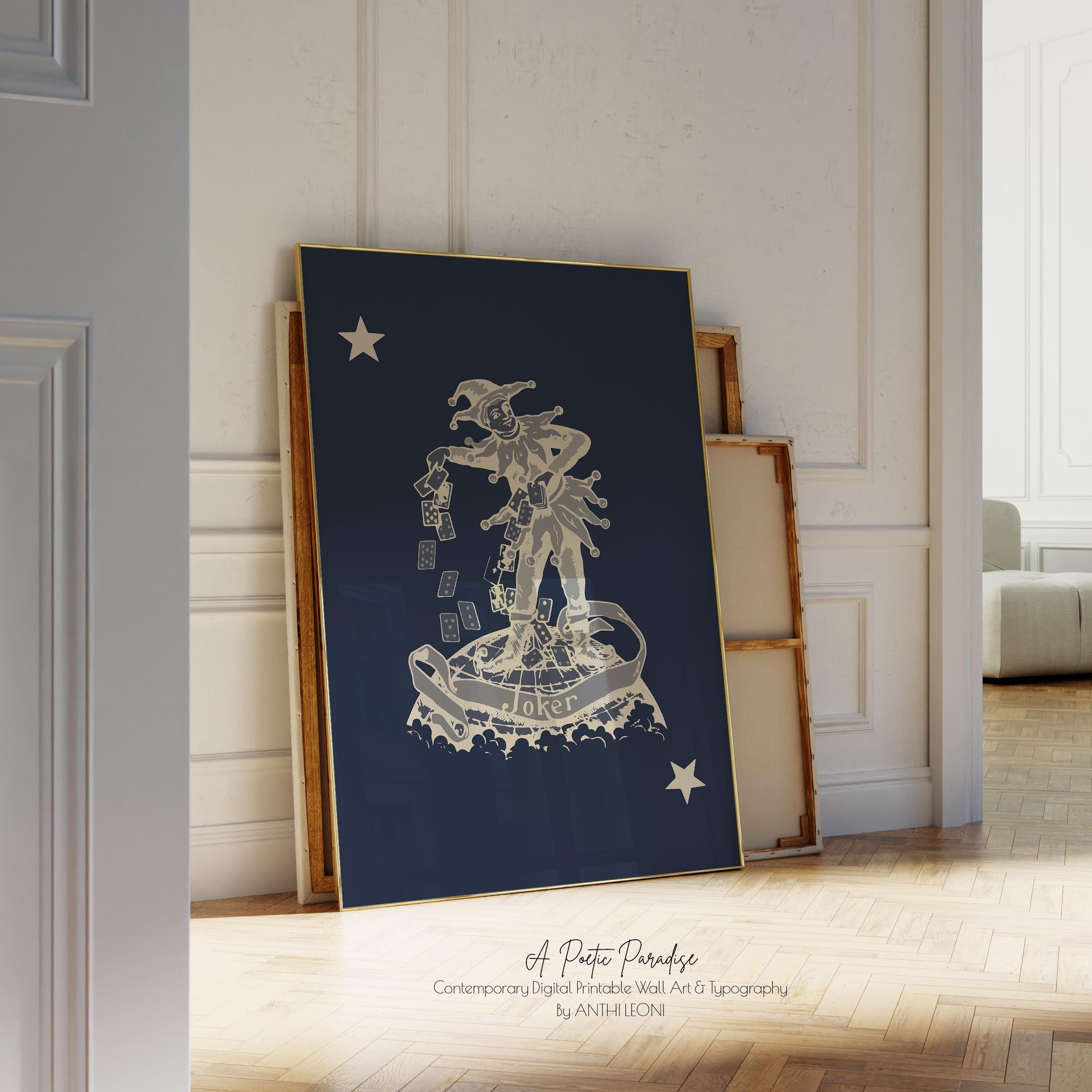 Navy Blue Joker Playing Card Poster Gifts for Jokers Fun Trendy Gallery ...