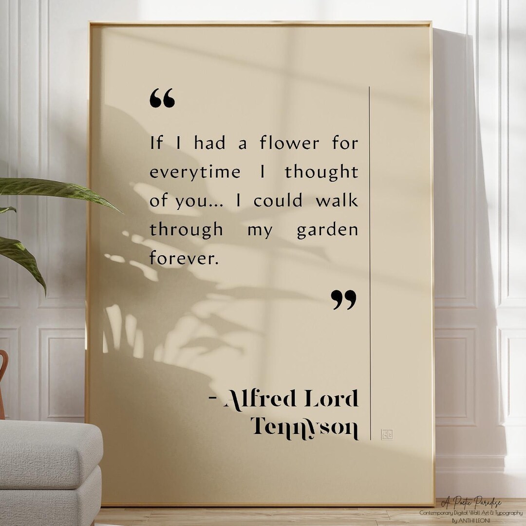 Alfred Lord Tennyson Poem Printable - Love Quote Wall Art (digital ...
