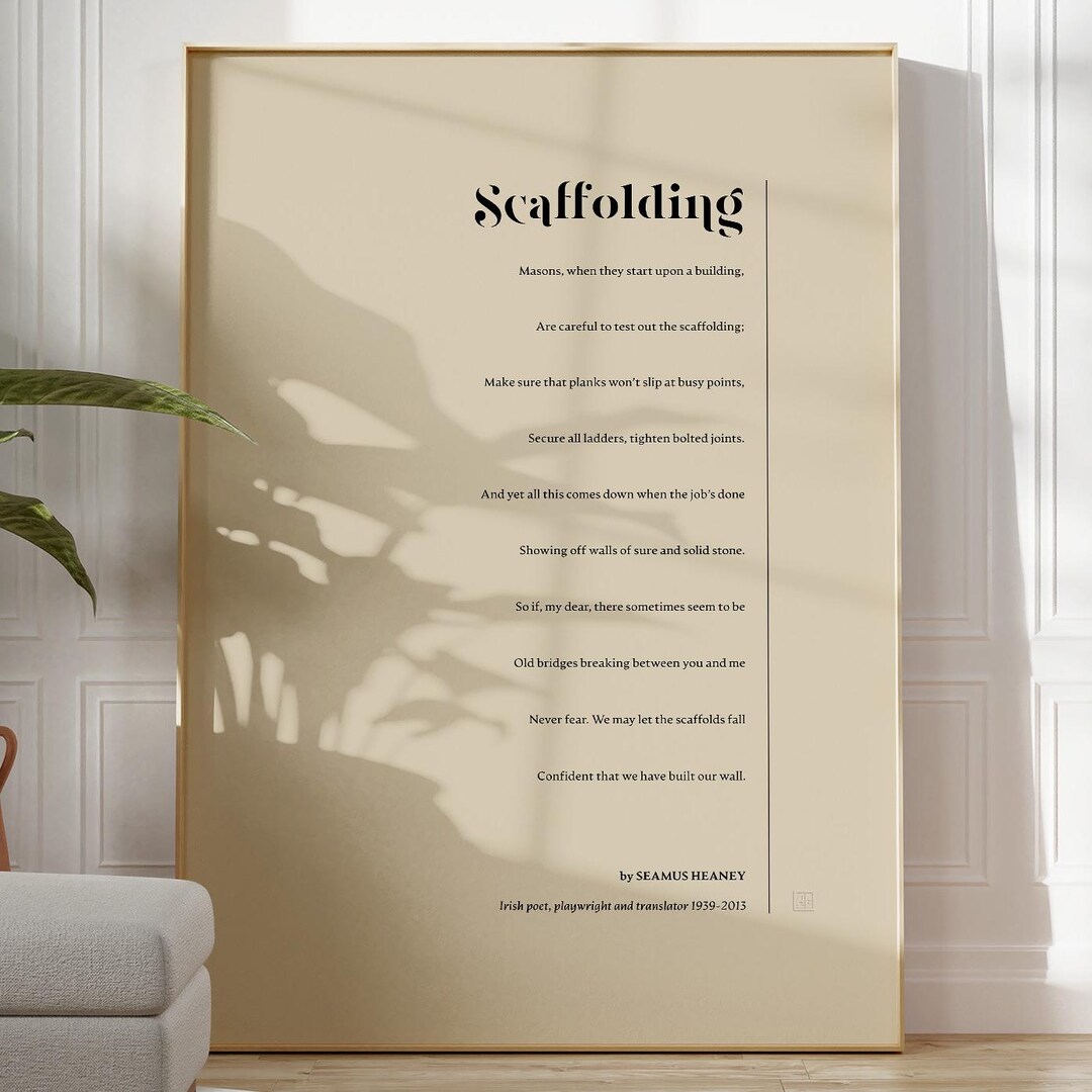Scaffolding Poem Printable | Wedding Gift | Anniversary Gift | Seamus ...