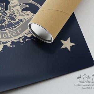 Navy Blue Joker Playing Card Poster Gifts for Jokers Fun Trendy Gallery ...