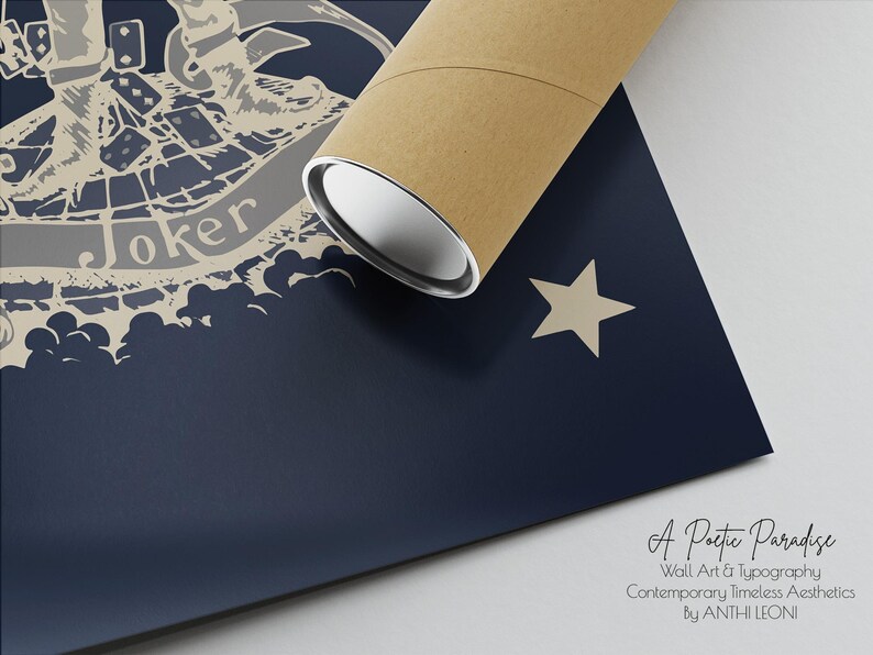 Navy Blue Joker Playing Card Poster Gifts for Jokers Fun Trendy Gallery ...