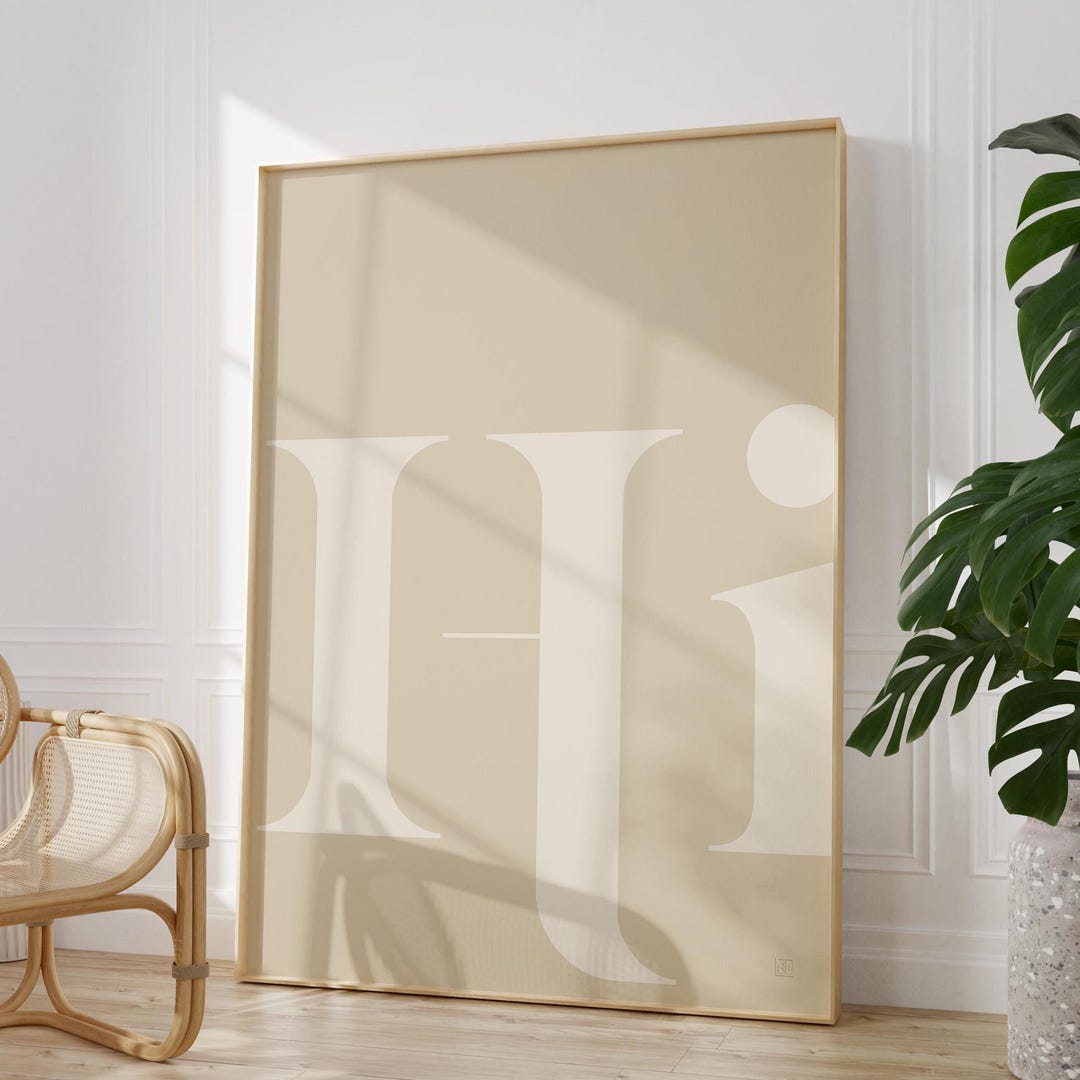 Contemporary Hi Typography Wall Art Print | Ideal Home Gift Idea ...