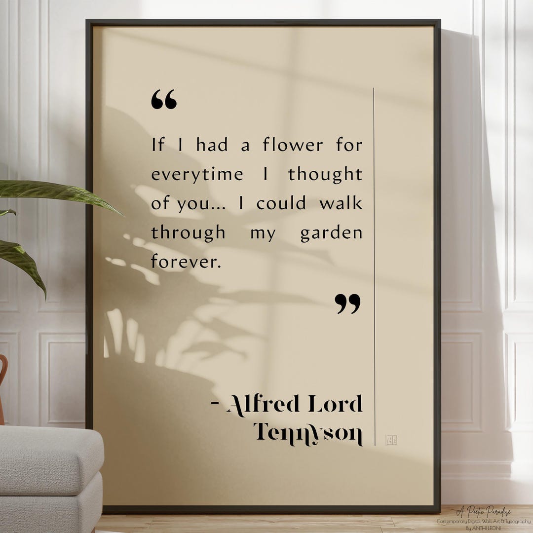 Alfred Lord Tennyson Quote Print - Romantic Love Poem Poster - Etsy