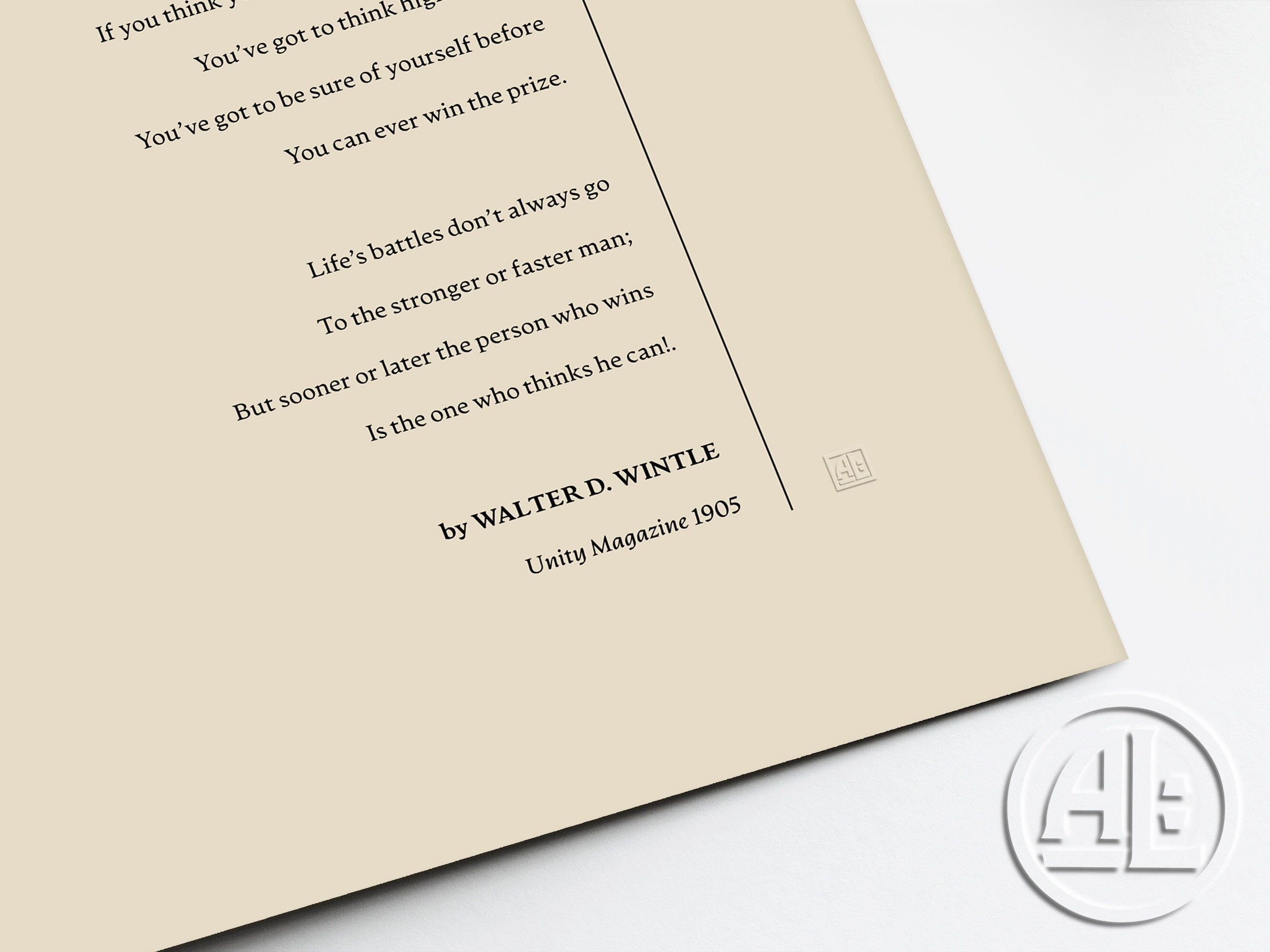 Thinking Poem Printable Print File Encouraging Words Self - Etsy