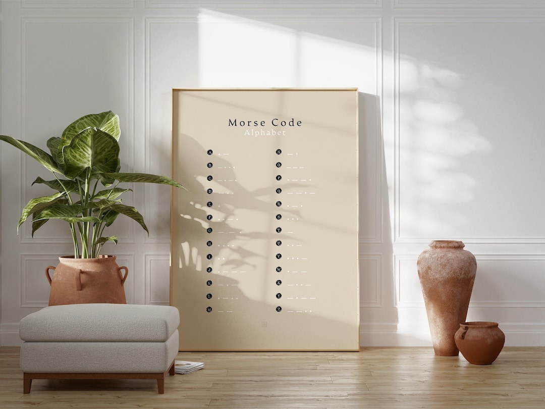 Morse Code Alphabet Chart Poster Emergency Signalling Telecommunication ...