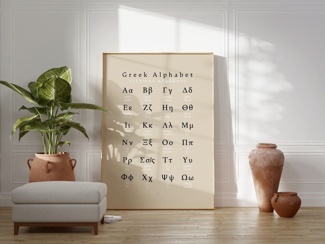 Greek Alphabet Elliniko Alfavito Alphabet Chart Poster Greek Student ...