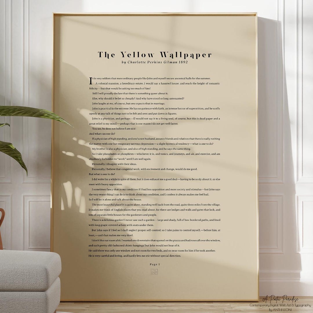 The Yellow Wallpaper Book Art Print | Gift for English Students ...