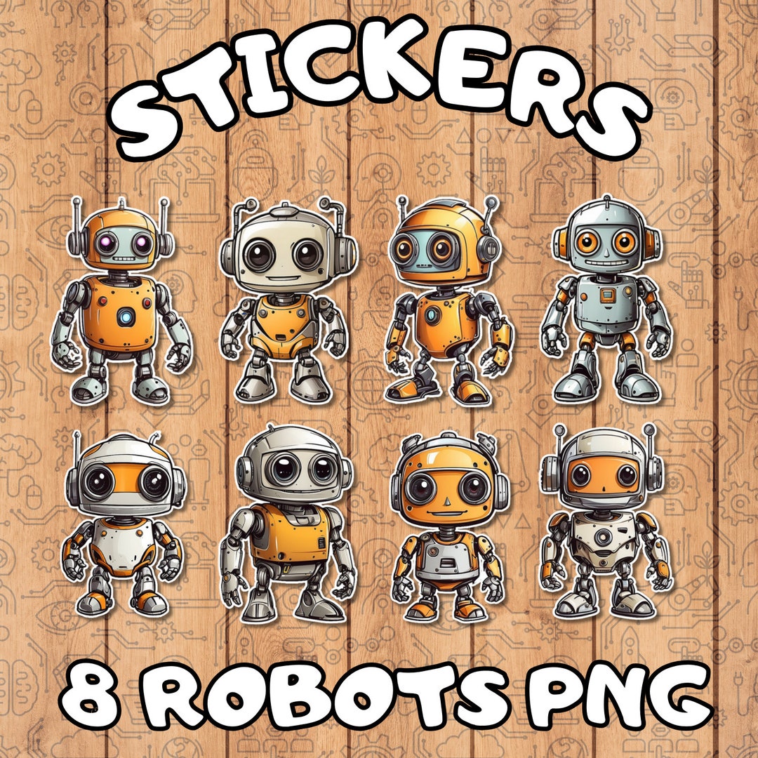 Robots Sticker Bundle, Robots Clipart, Digital Sticker, Goodnotes ...