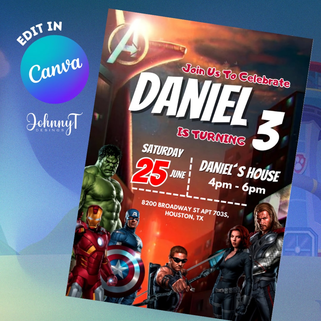 Plantilla De Invitación De Cumpleaños Editable, Descarga Instantánea ...