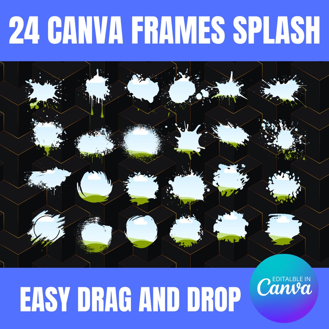 24 Paint Splatter Canva Frames - Make Your Own Paint Spatter Png on ...